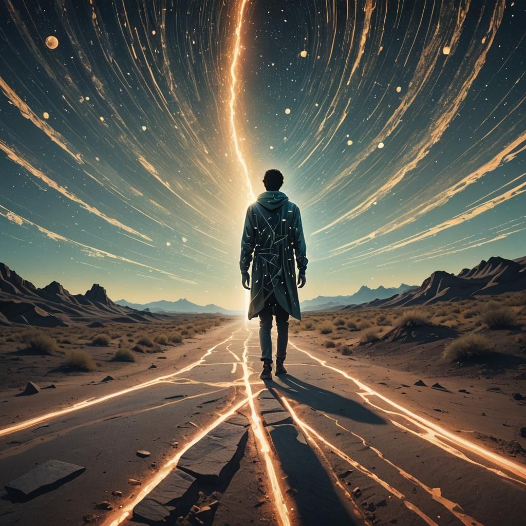 A philosophical image exploring the question 'Do we shape destiny or ...