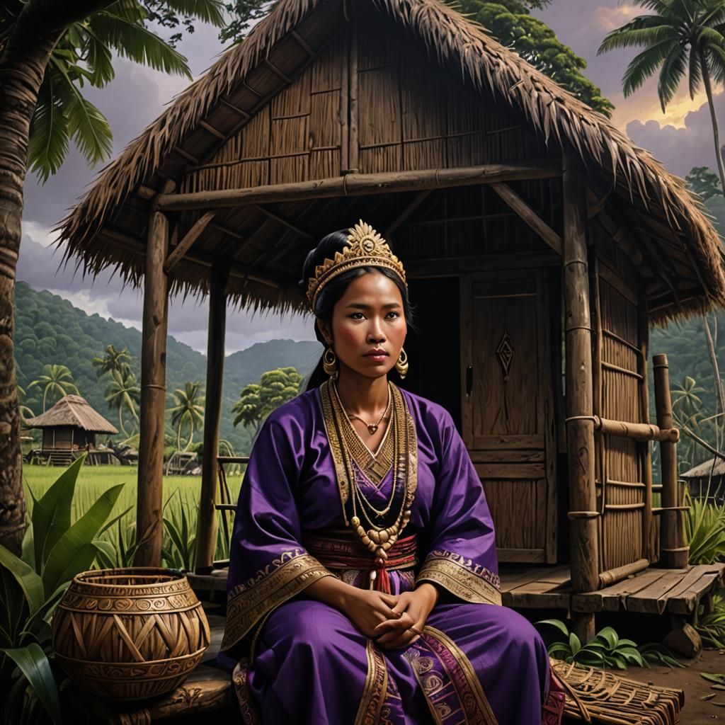 Binukot, a secluded young woman in a nipa hut - AI Generated Artwork - NightCafe Creator