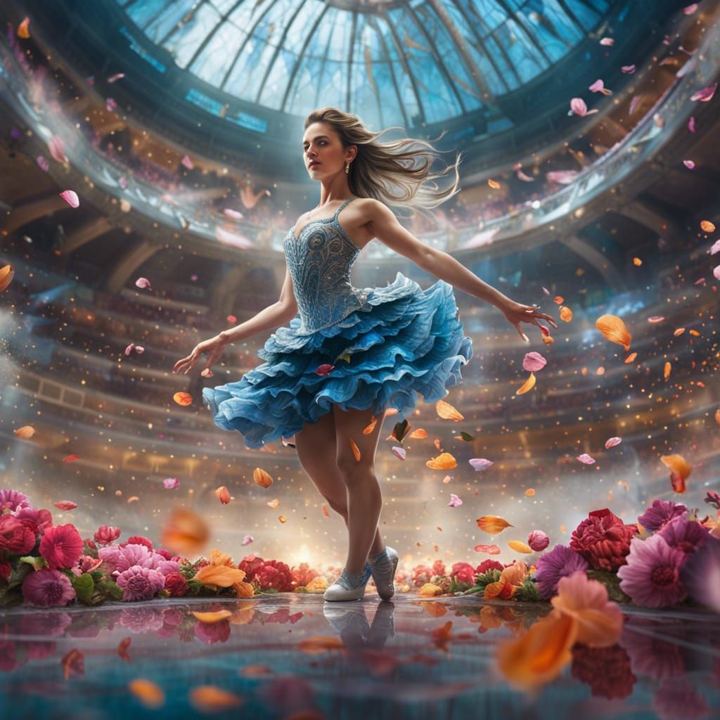 Fans Shower Figure Skater - AI Generated Artwork - NightCafe Creator