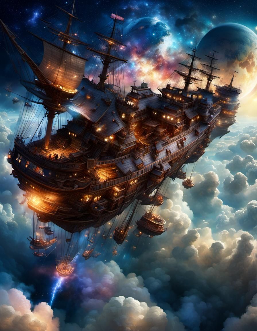 the flying ship - AI Generated Artwork - NightCafe Creator