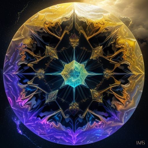 Ethereal Crystal Formation in a Rusty, Liquid Abys... - AI Art