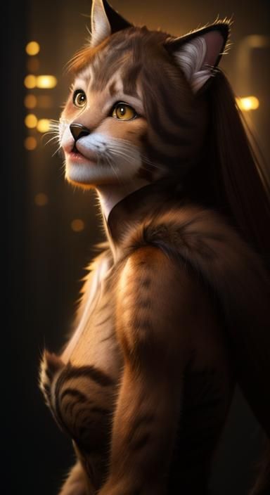 Beautiful, Cat-woman in a Space Ship Airlock - AI Generated Artwork ...