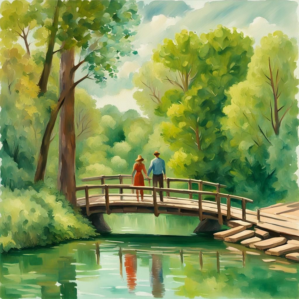 Bridge over river - AI Generated Artwork - NightCafe Creator