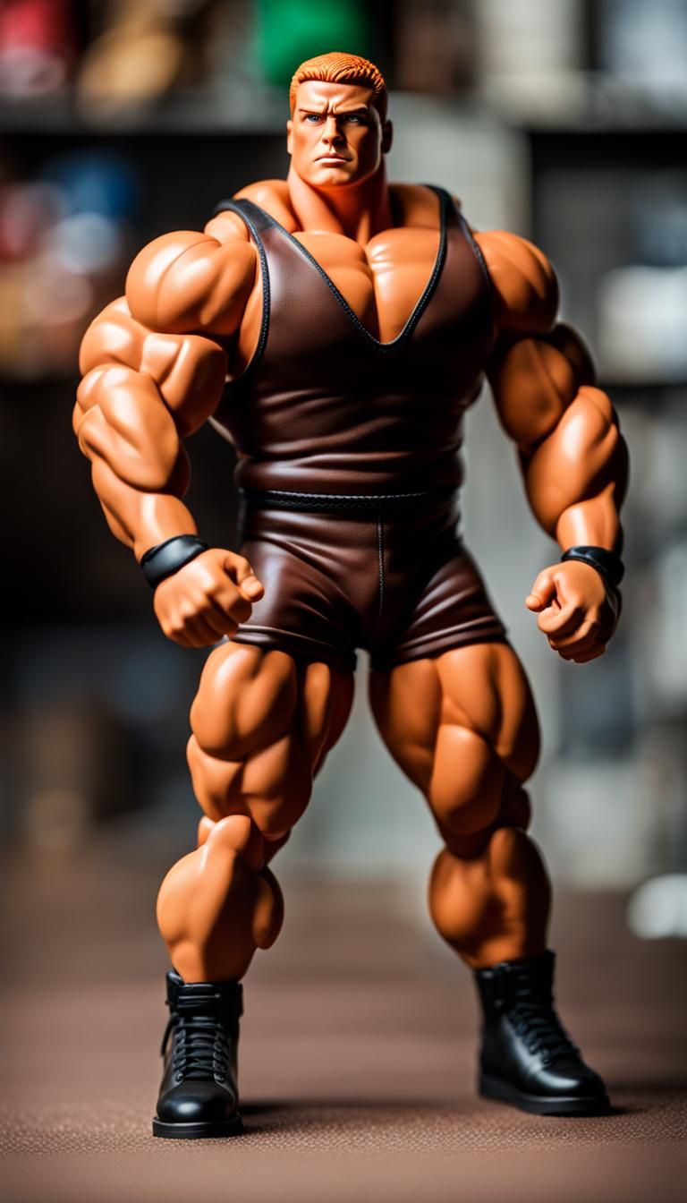 An image of an 12" tall action figure of a male morphed muscle ultra ...