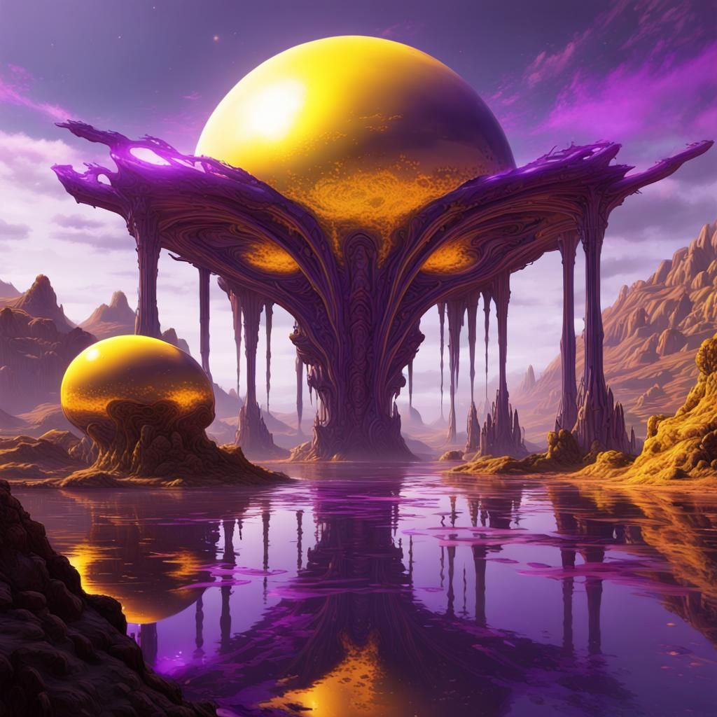 Refections in the water on an alien world - AI Generated Artwork ...