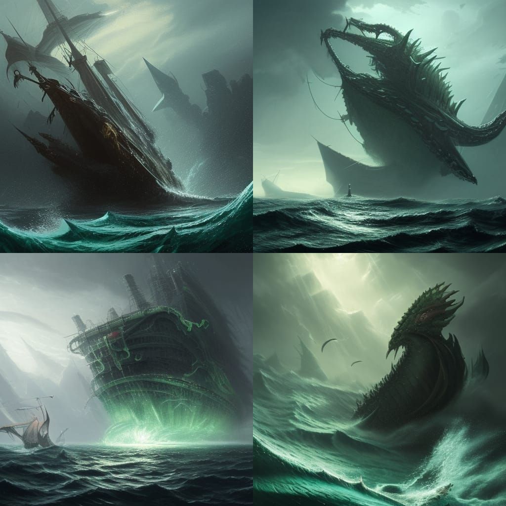 Sea Monsters? - AI Generated Artwork - NightCafe Creator
