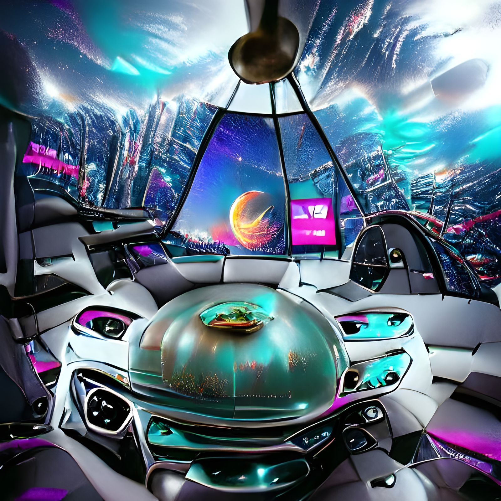 Grilling Perfectly Normal Beast Inside Vaporwave Spaceship Cockpit - AI ...
