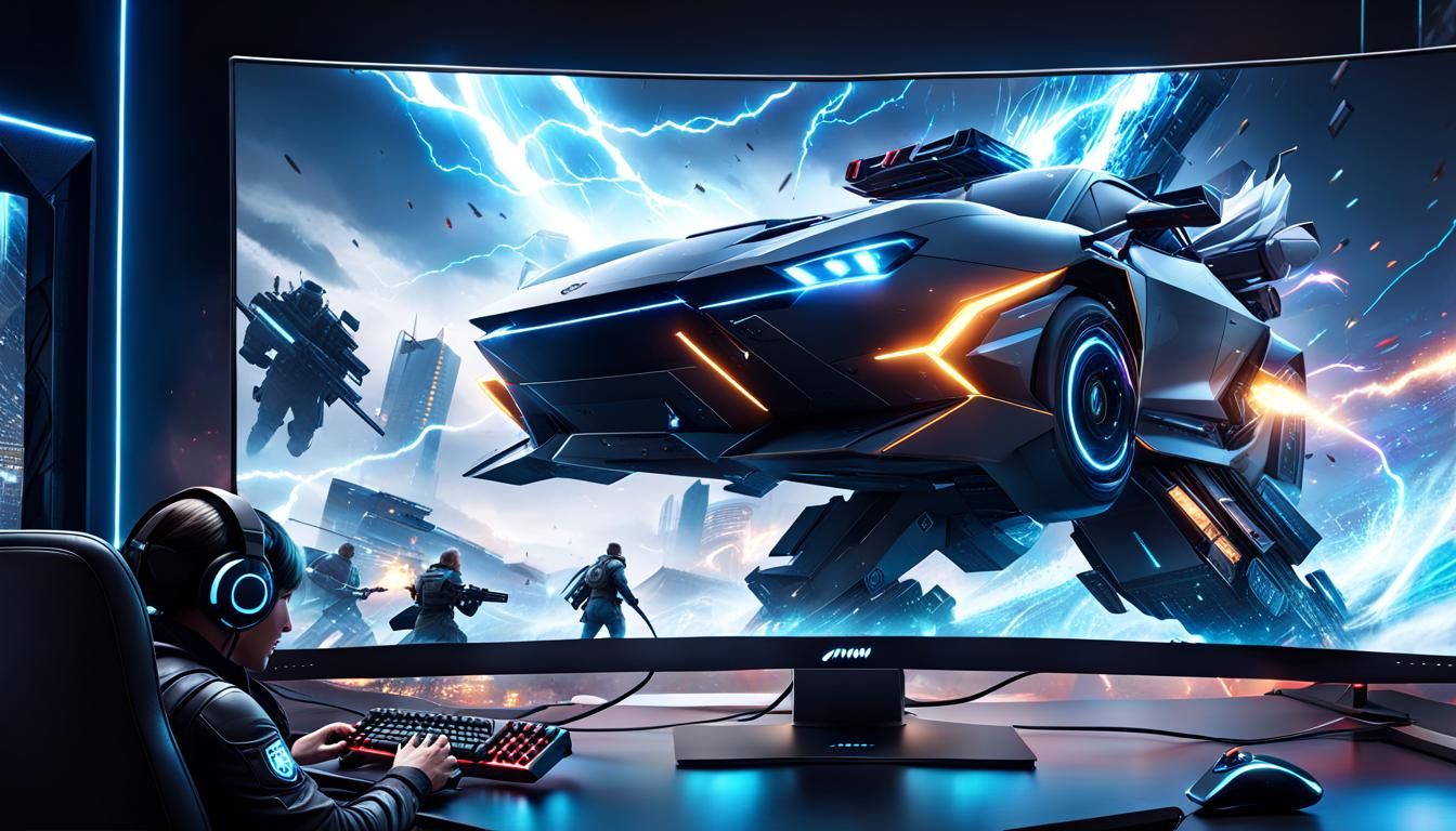 Big Screen PC Setup - AI Generated Artwork - NightCafe Creator