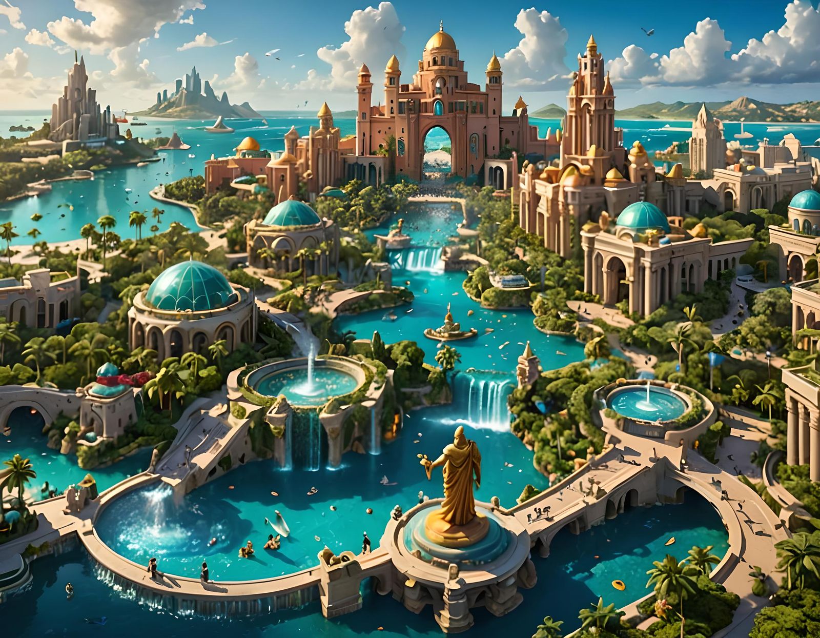 A thriving cityscape of Atlantis. - AI Generated Artwork - NightCafe ...