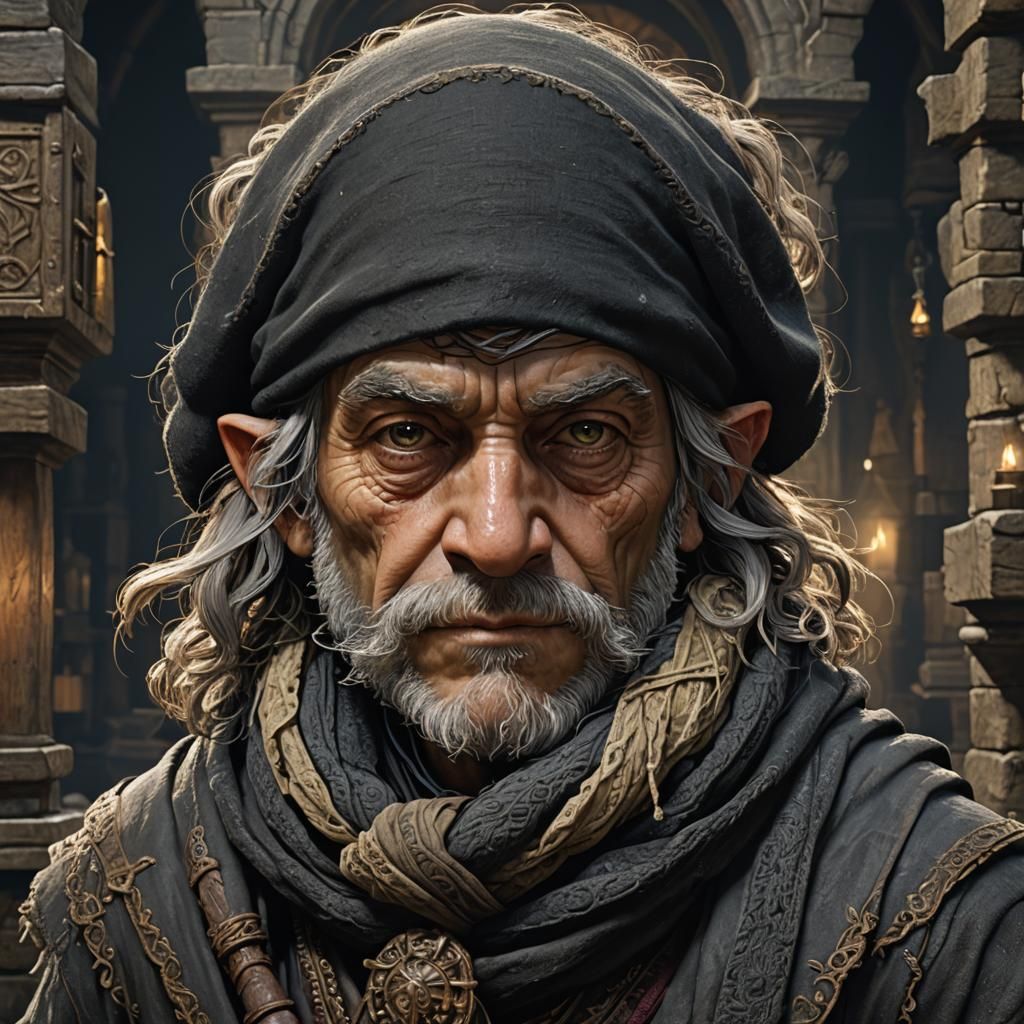 Grizzled Halfling Alchemist - AI Generated Artwork - NightCafe Creator