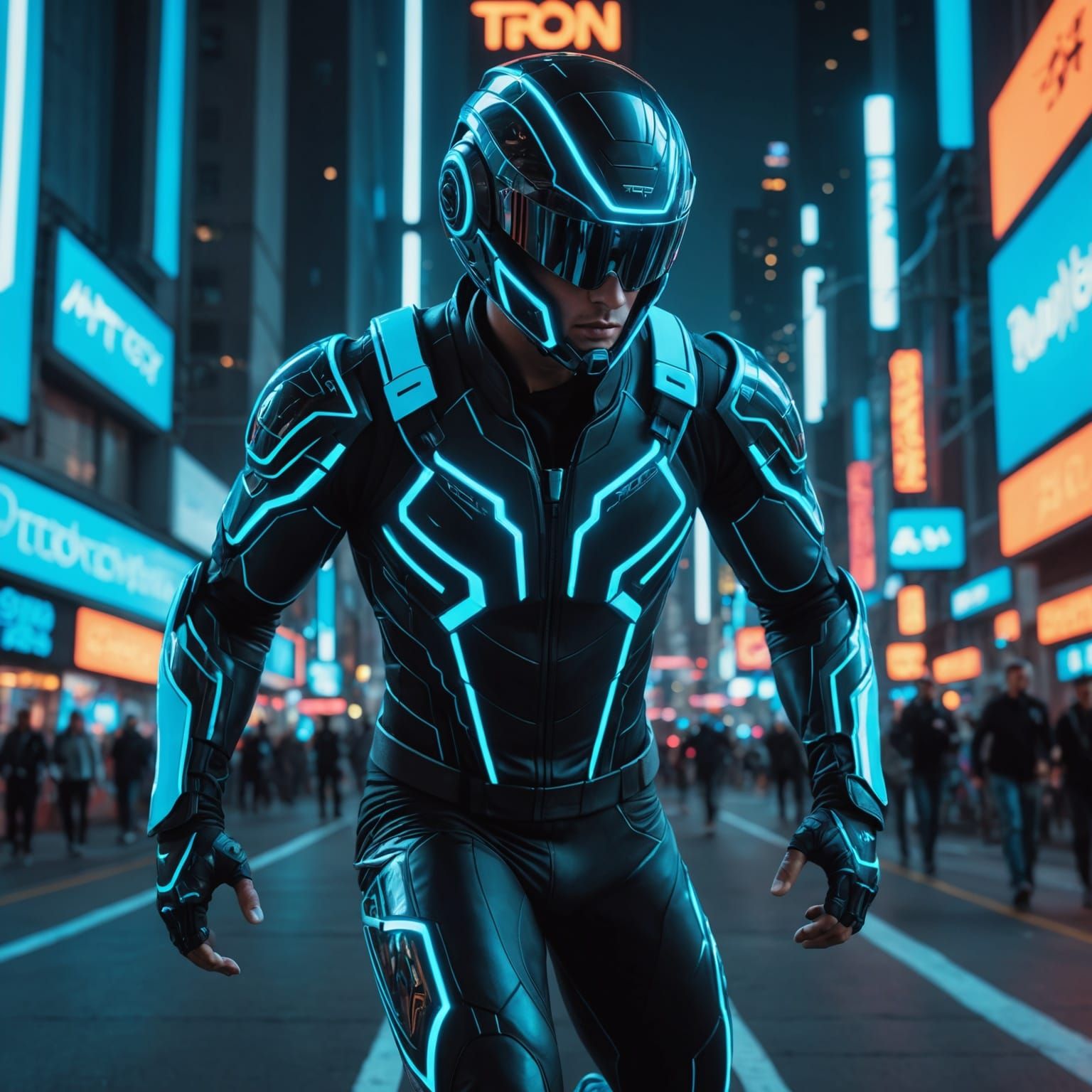 TRON City Life - AI Generated Artwork - NightCafe Creator