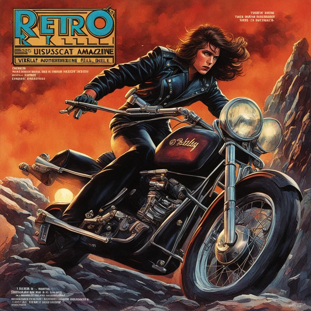 The cover of Retro magazine featuring Varla dressed in leather in a ...
