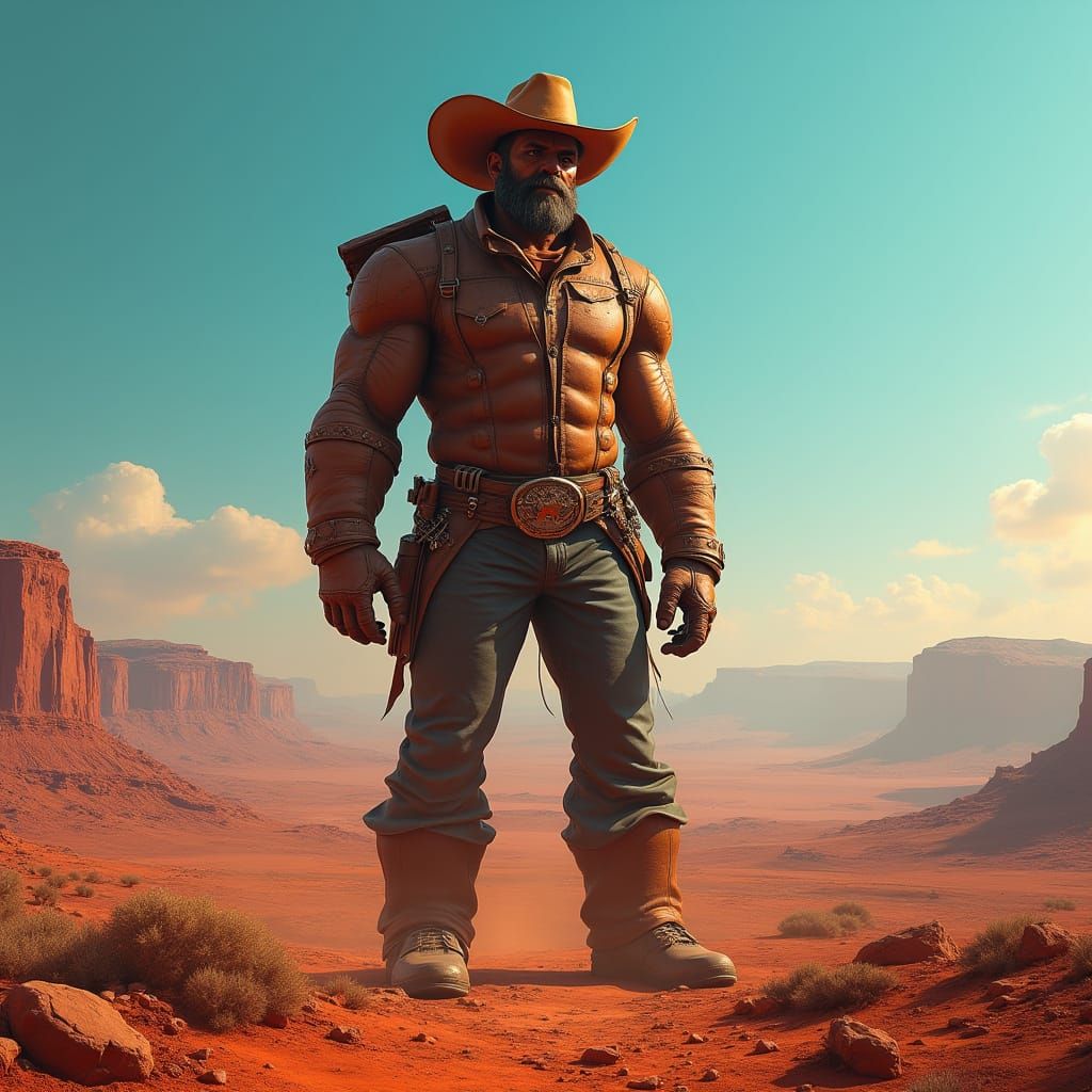 Texas giant on mars - Mars Giant in Rustic Cowboy Attire