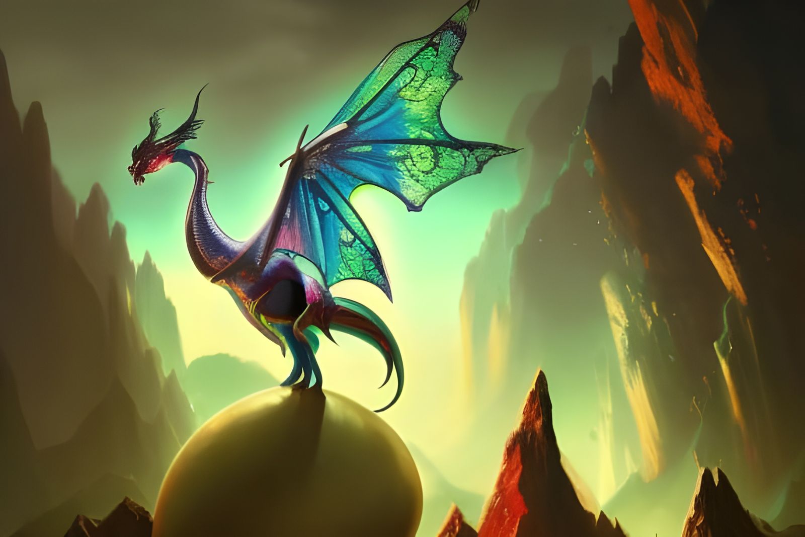 a fairy dragon protecting her egg - AI Generated Artwork - NightCafe ...