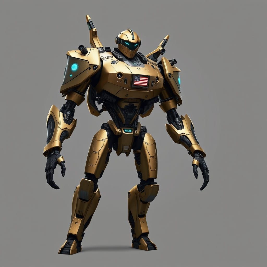 Cyberpunk Combat Robot Design in Industrial Sci-Fi... - AI Art