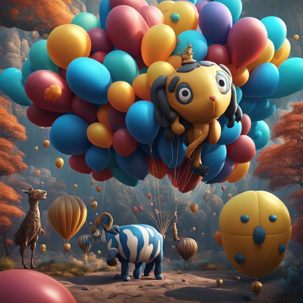 Balloons animals - AI Generated Artwork - NightCafe Creator