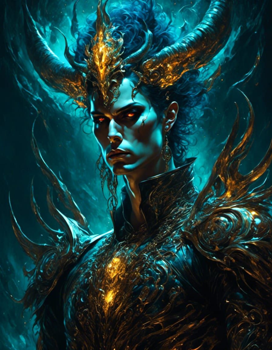 Demon of the mind; bioluminescent, translucent, Unreal Engine 5; horror ...