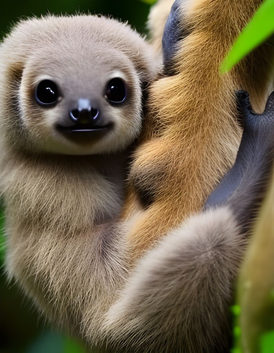 🦥Cute Baby Sloth🦥 - AI Generated Artwork - NightCafe Creator