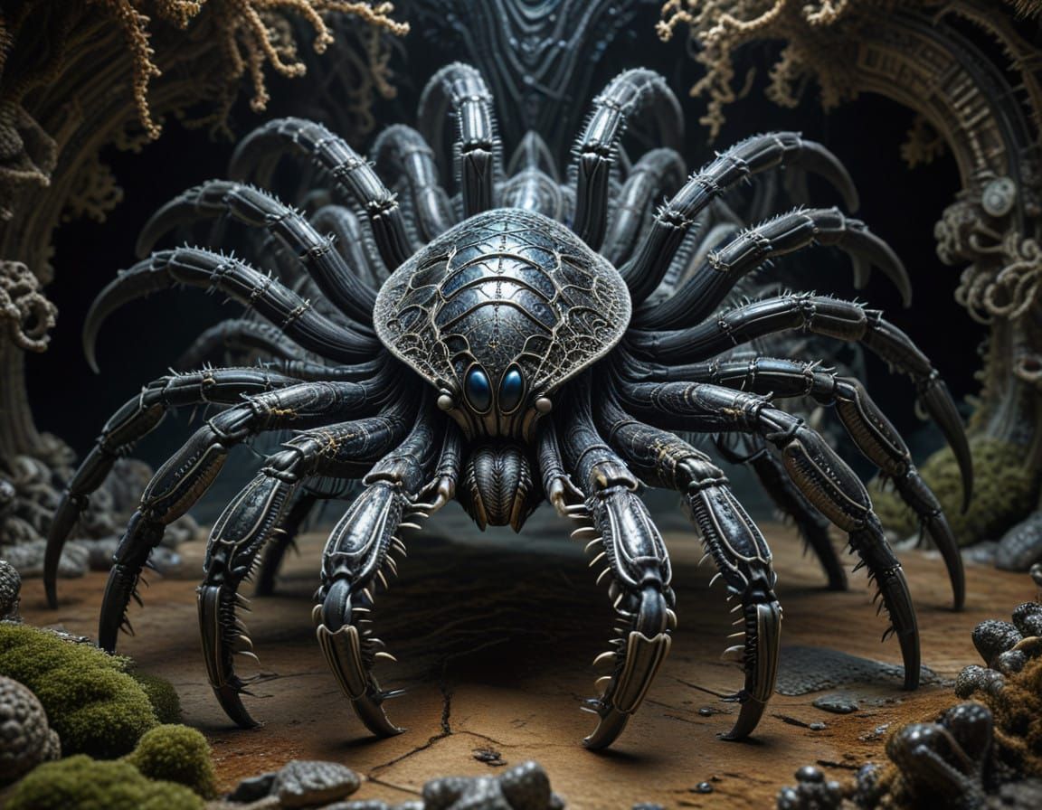 Very leg's - Surreal Arachnid Monster with Intricate Patter...
