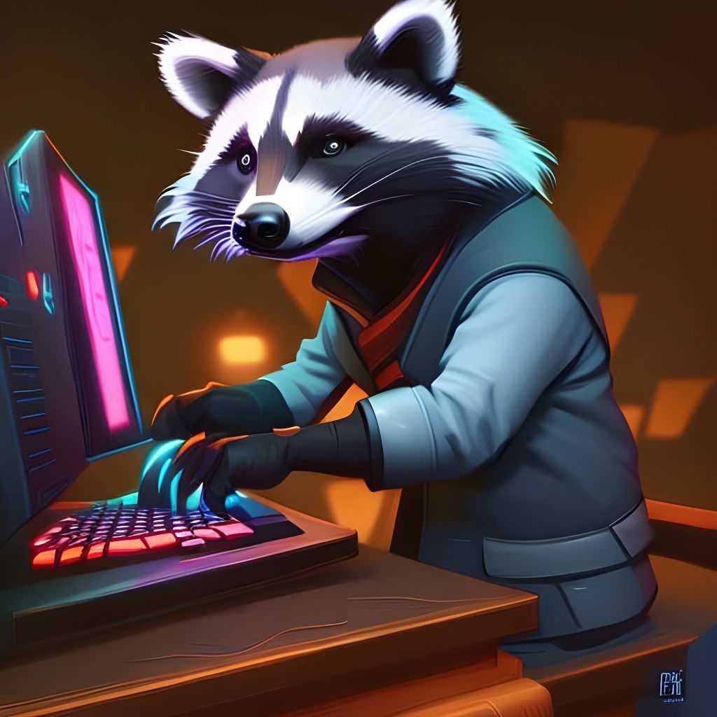 Raccoon Gamer - AI Generated Artwork - NightCafe Creator