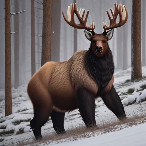 Furry elk bear - AI Generated Artwork - NightCafe Creator