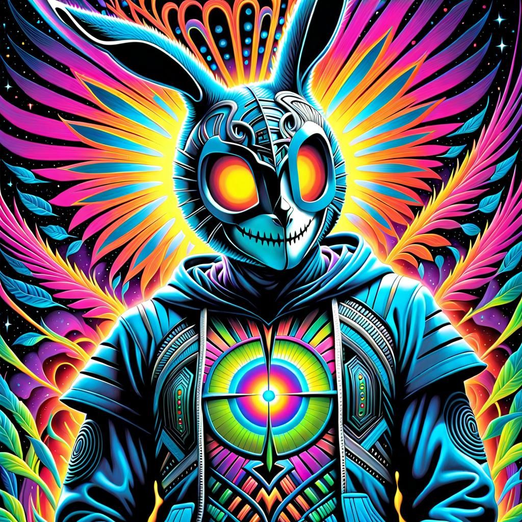 Psychedelic Rabbit - AI Generated Artwork - NightCafe Creator