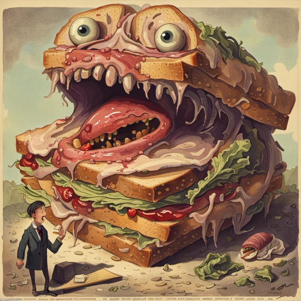 Man eating sandwich - AI Generated Artwork - NightCafe Creator