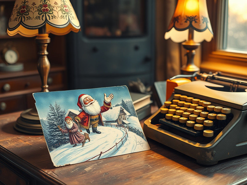 Postcard from Grand'Ma - Nostalgic Winter Scene in Vintage S...