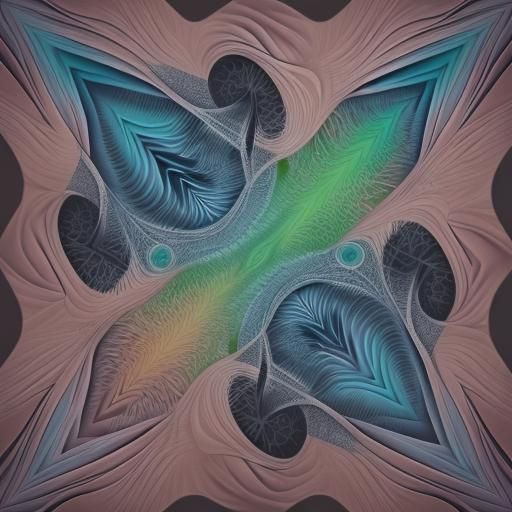 Waterfall and mountains abstract vector fractal, wave function ...