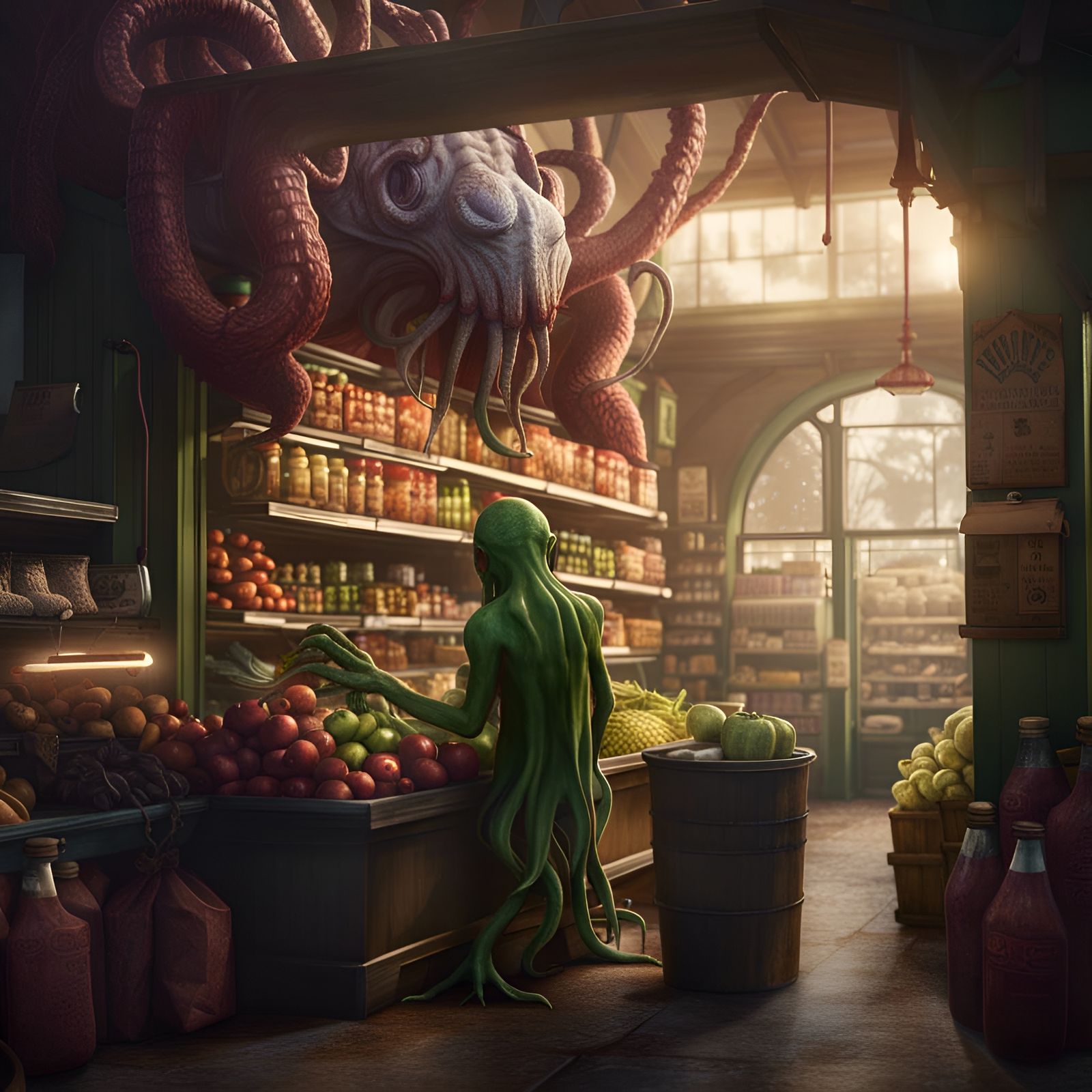 Cthulhu's Day Job - AI Generated Artwork - NightCafe Creator