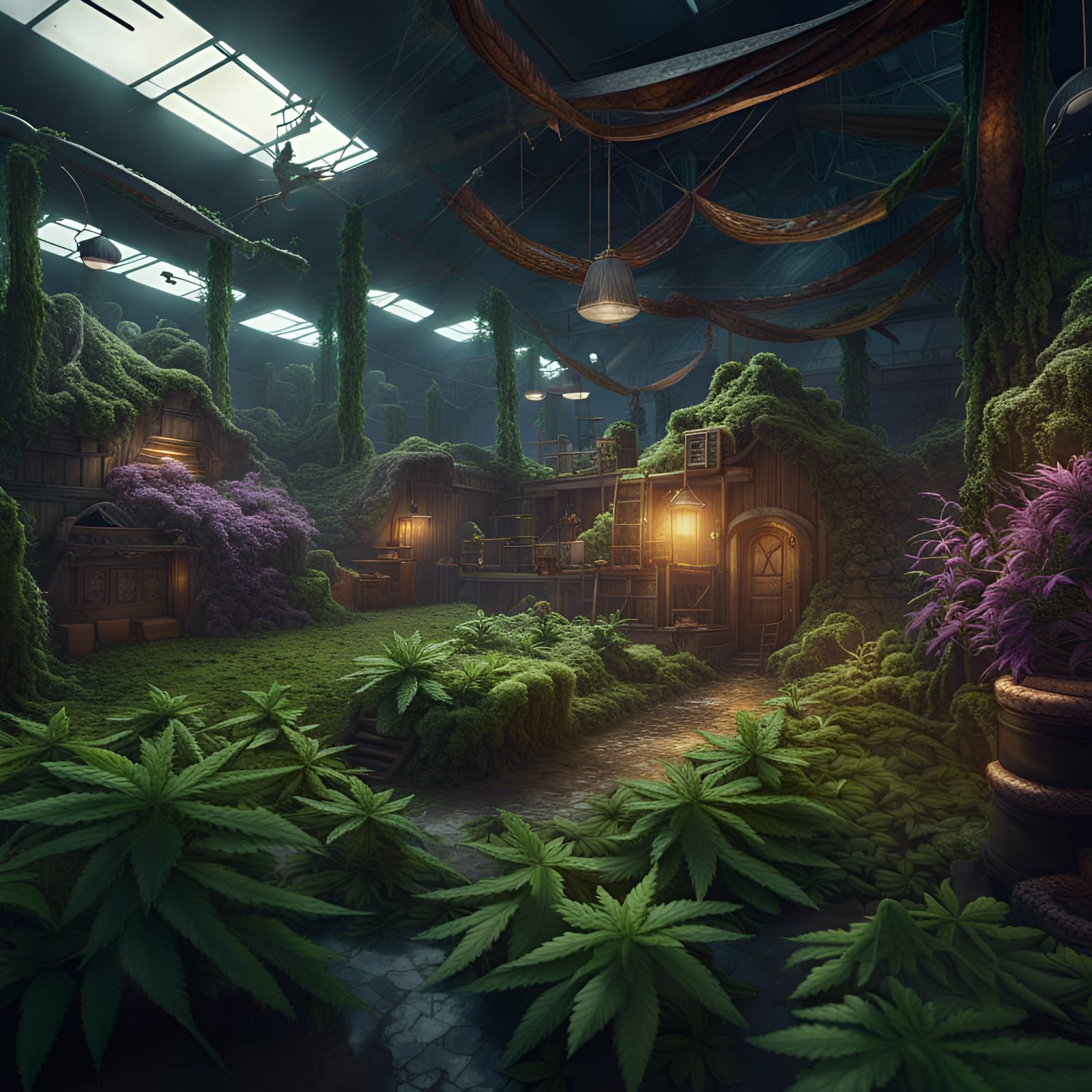 Marijuana farm - AI Generated Artwork - NightCafe Creator