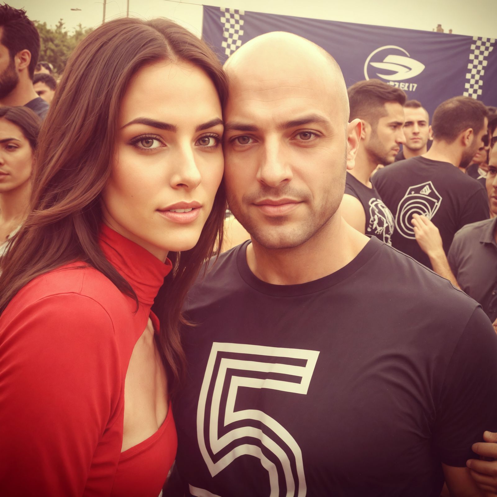 handsome bald Israeli man and an attractive brunette female - AI ...