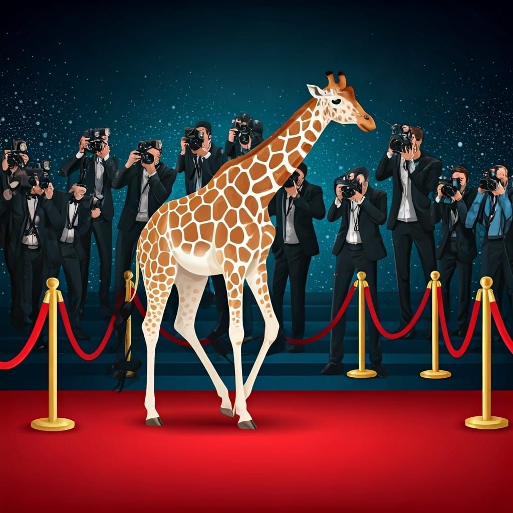 Giraffe walks the Red Carpet - Giraffe walks the Red Carpet