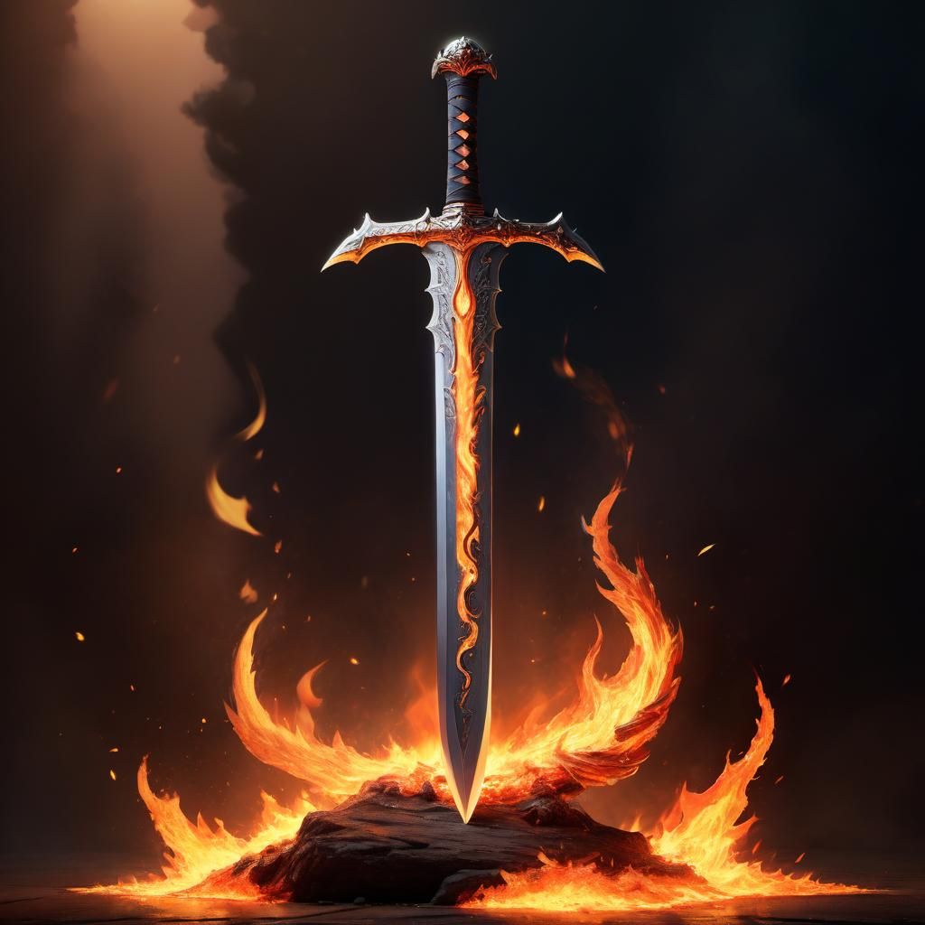 sword made of fire - AI Generated Artwork - NightCafe Creator