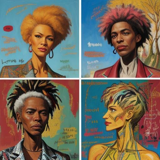 Empowered Figure Strolls in Vibrant Urban Landscap... - AI Art