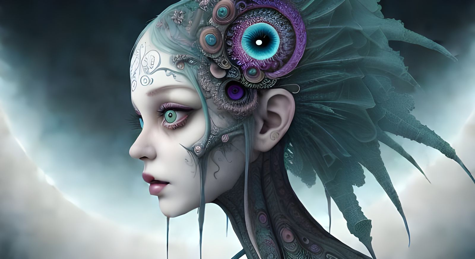 grotesque and surreal poetry of a fractal beauty girl - AI Generated ...