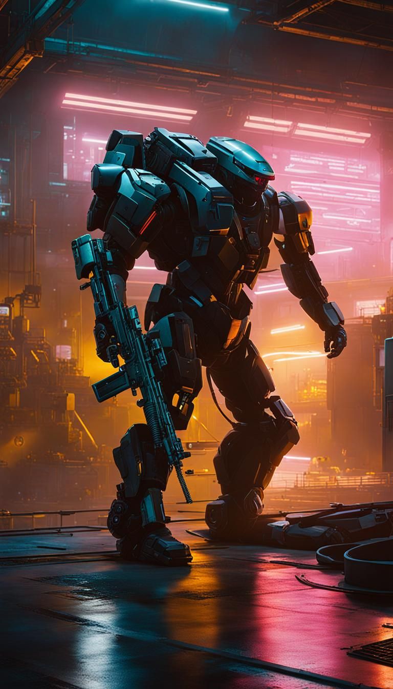 Full Heavy Metal Combat Cyborg - AI Generated Artwork - NightCafe Creator