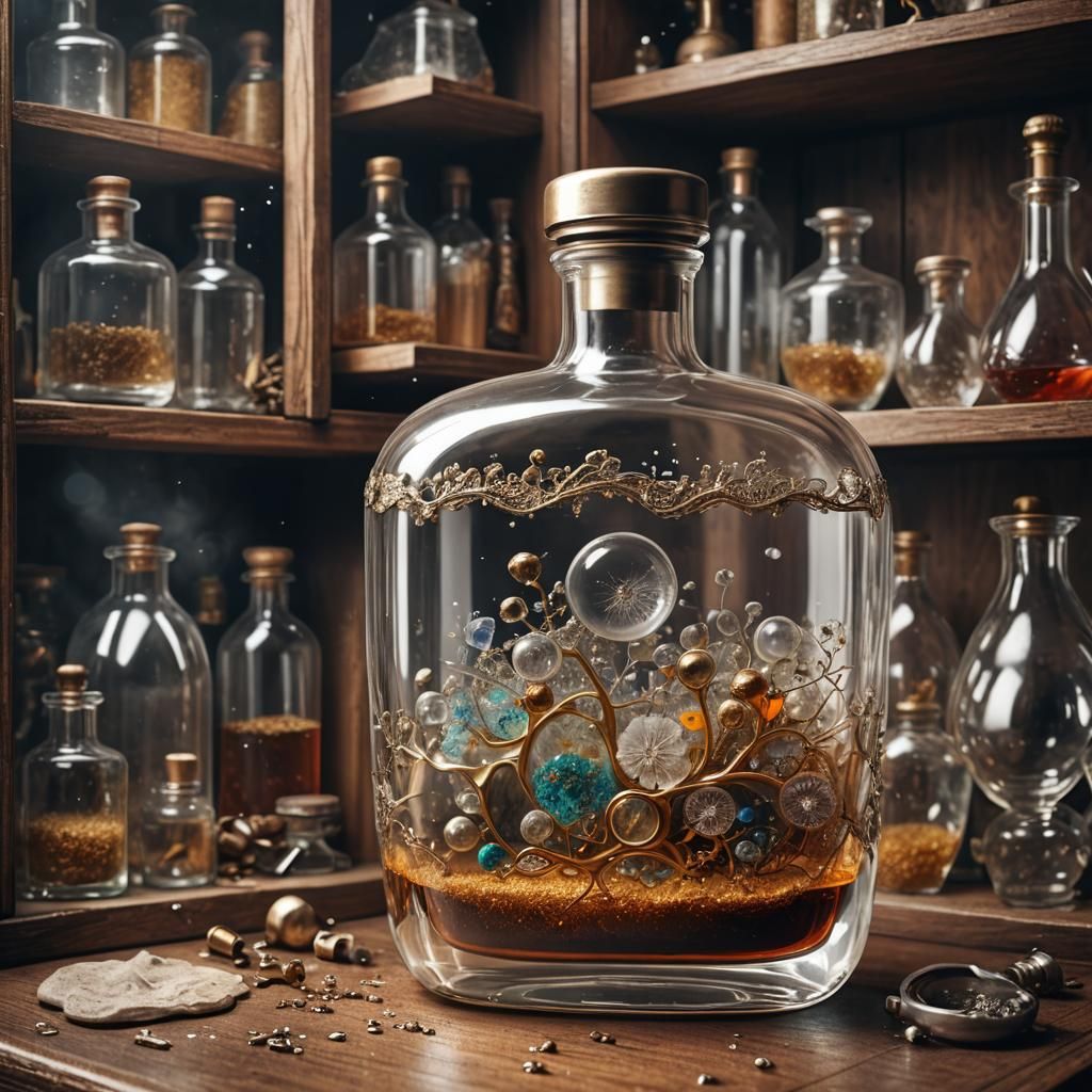 beautiful flask inside there is a microcosmos - AI Generated Artwork ...