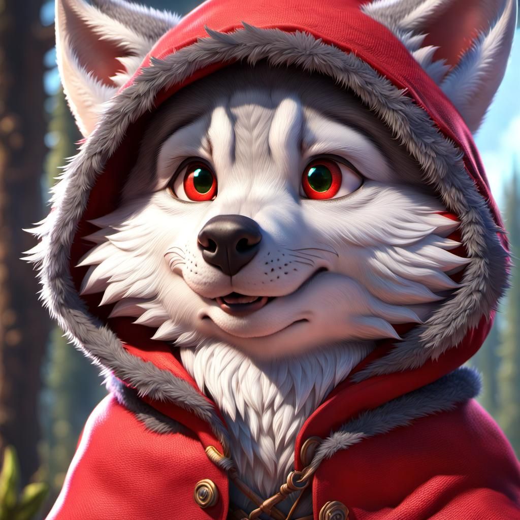 Little Red HidingWolf - AI Generated Artwork - NightCafe Creator