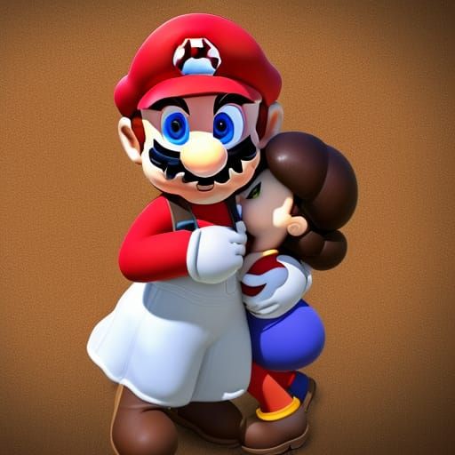mario hug girl - AI Generated Artwork - NightCafe Creator