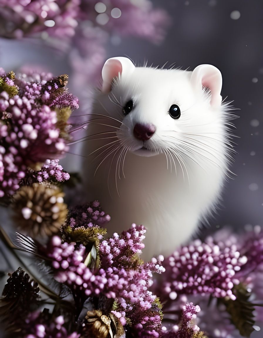 Adorable White Ferret 🤍 - AI Generated Artwork - NightCafe Creator