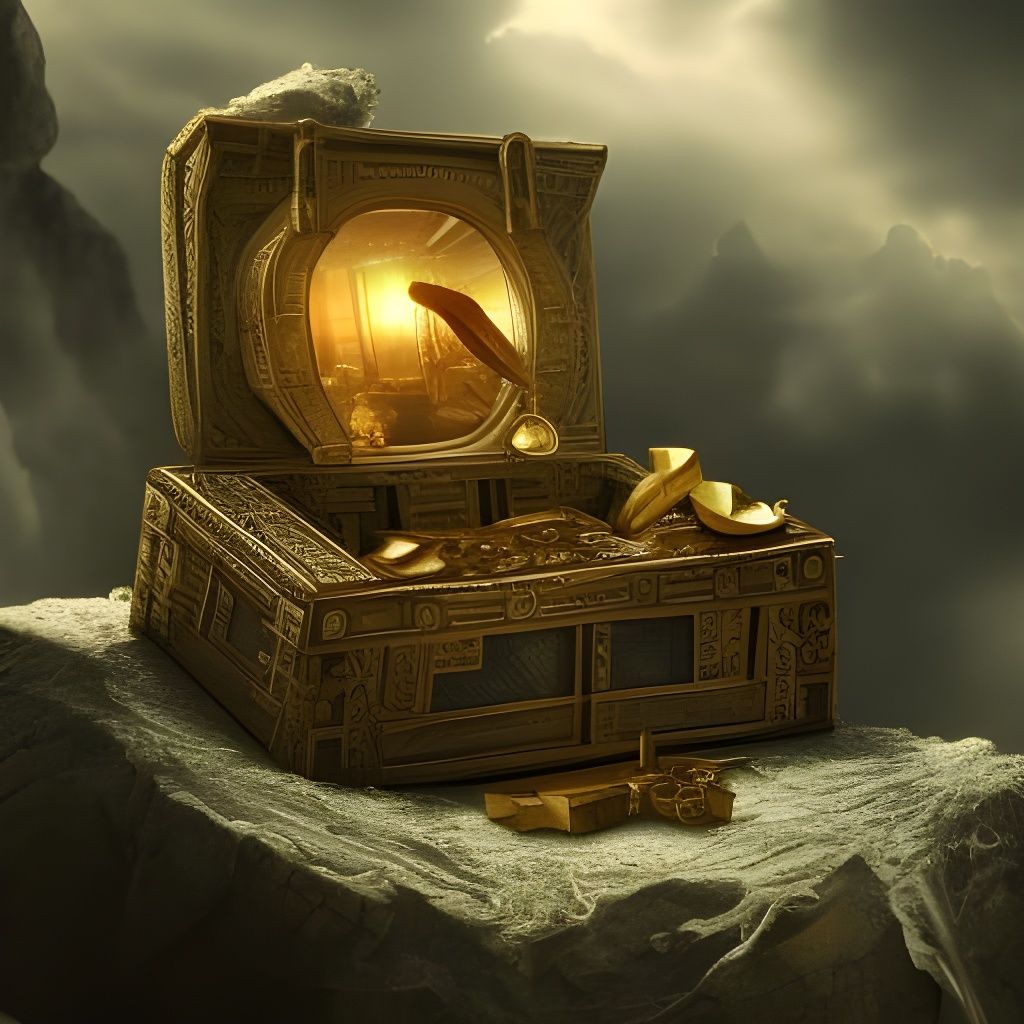 A thief opening a treasure chest with a high-tech device inside - AI ...