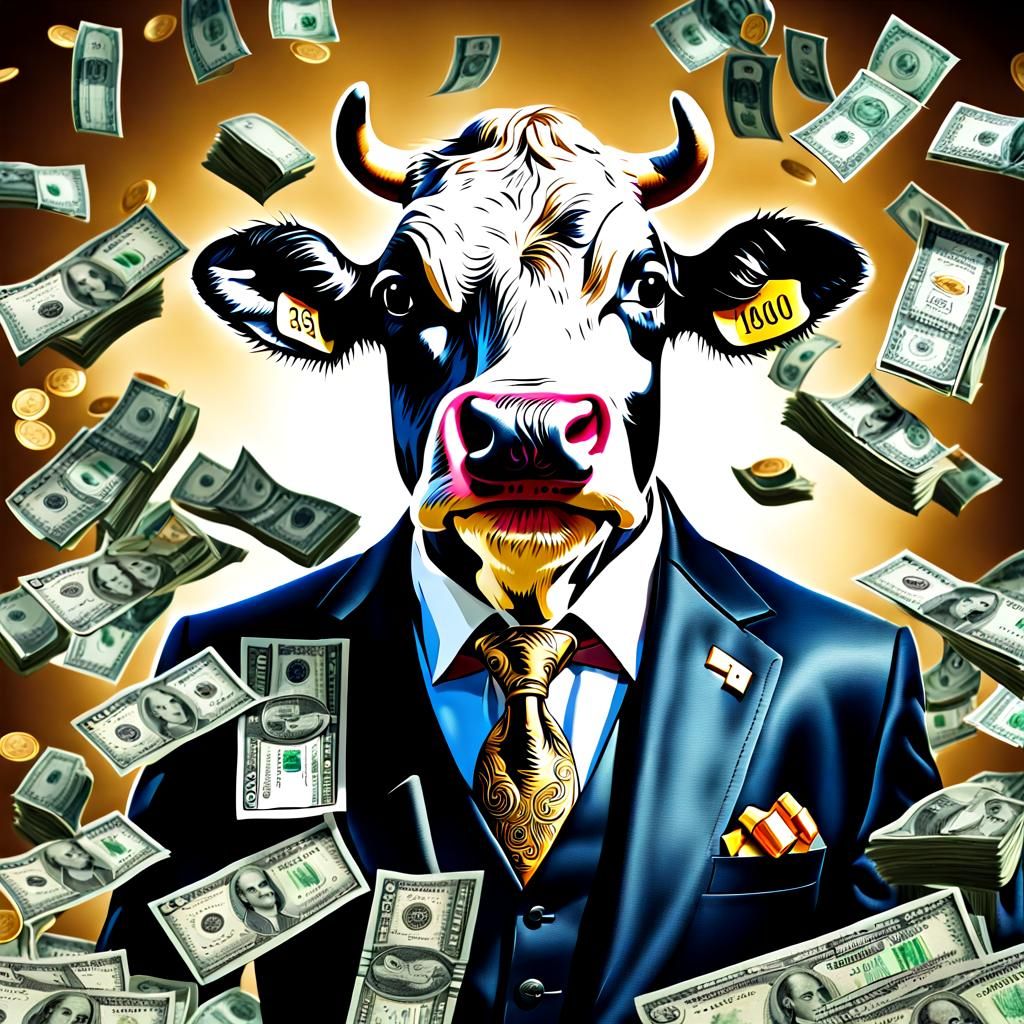 Sharp, Rich & Cheesy🐮💰🧀 - AI Generated Artwork - NightCafe Creator