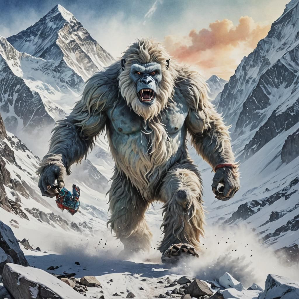 Yeti walking - AI Generated Artwork - NightCafe Creator