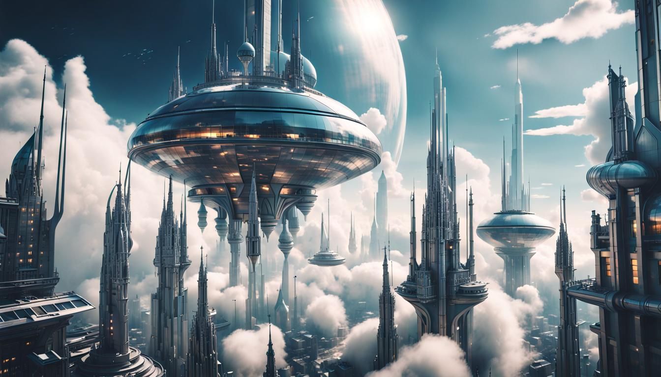 Nimbus Station - AI Generated Artwork - NightCafe Creator