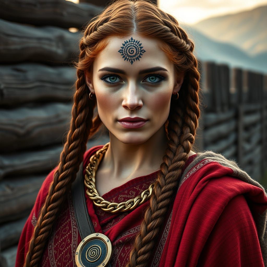 Regal Geto-Dacian Woman in Ancient Attire - AI Art