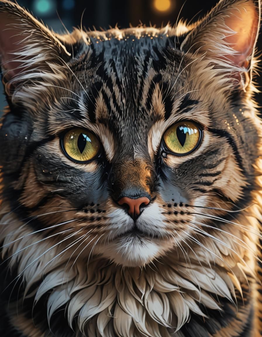 Cat (realistic portrait) - AI Generated Artwork - NightCafe Creator