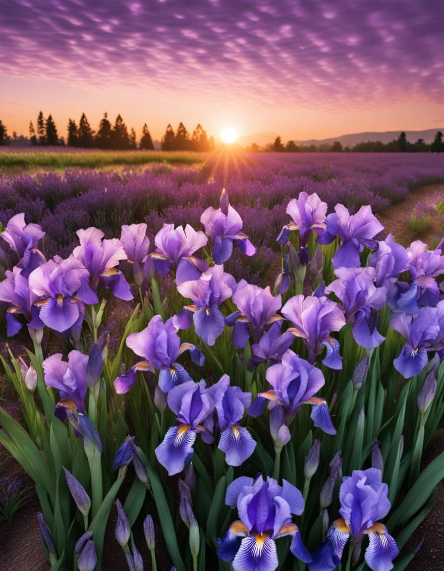 Purple flower fields #3 - AI Generated Artwork - NightCafe Creator