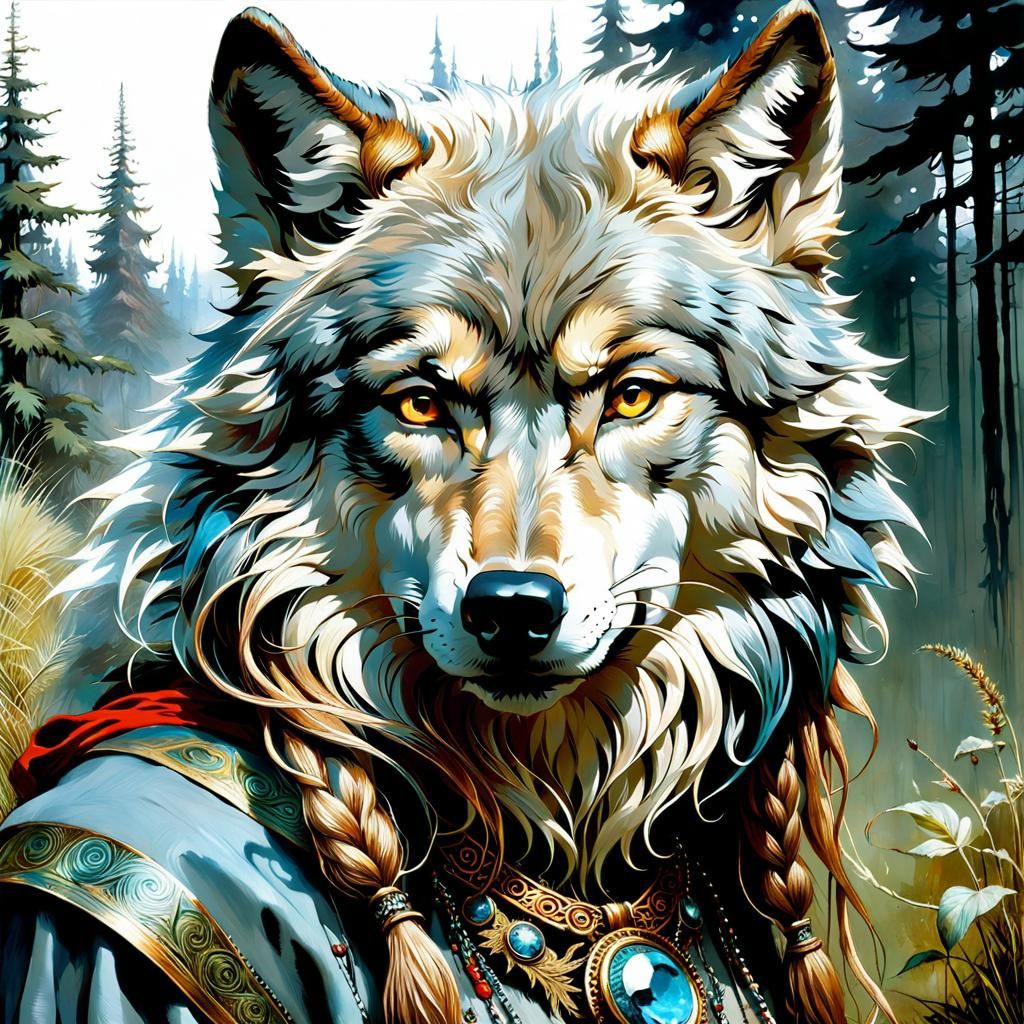 Lady wolf - AI Generated Artwork - NightCafe Creator