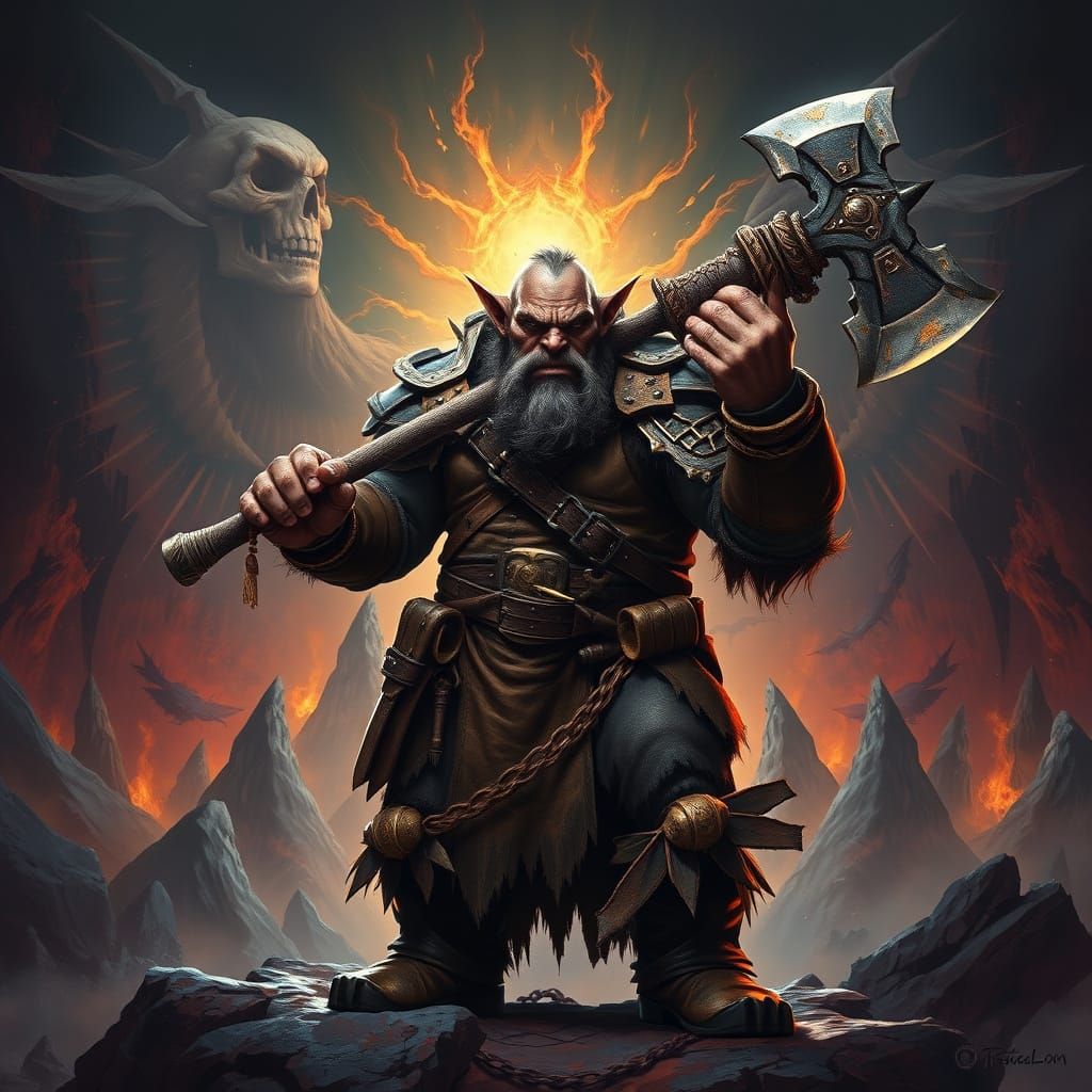 Dungeons and Dragons half orc - Heroic Half-Orc Warrior in E...